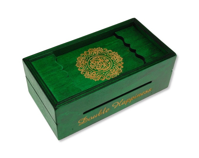 Secret Opening Box Double Happiness Bank Wood Puzzle, Brain Teaser ...