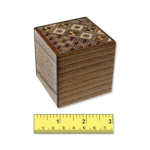 Japanese Puzzle Box 2 Sun Cube 4 Step Drawer Koyosegi, Walnut, Wood ...