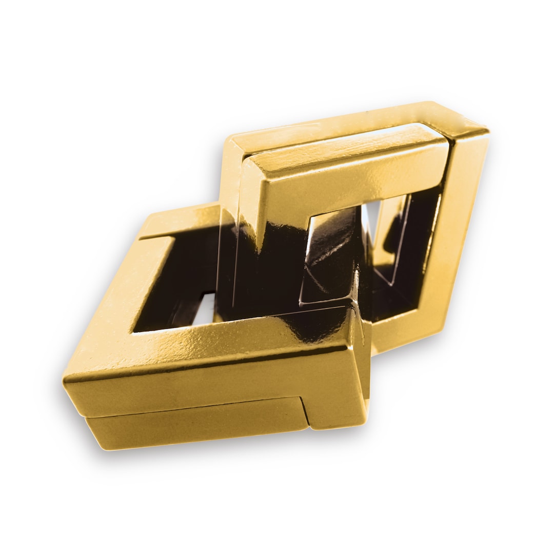 Hanayama Cast Quartet (pyxis) Gold Metal Brain Teaser Puzzle, Huzzle ...