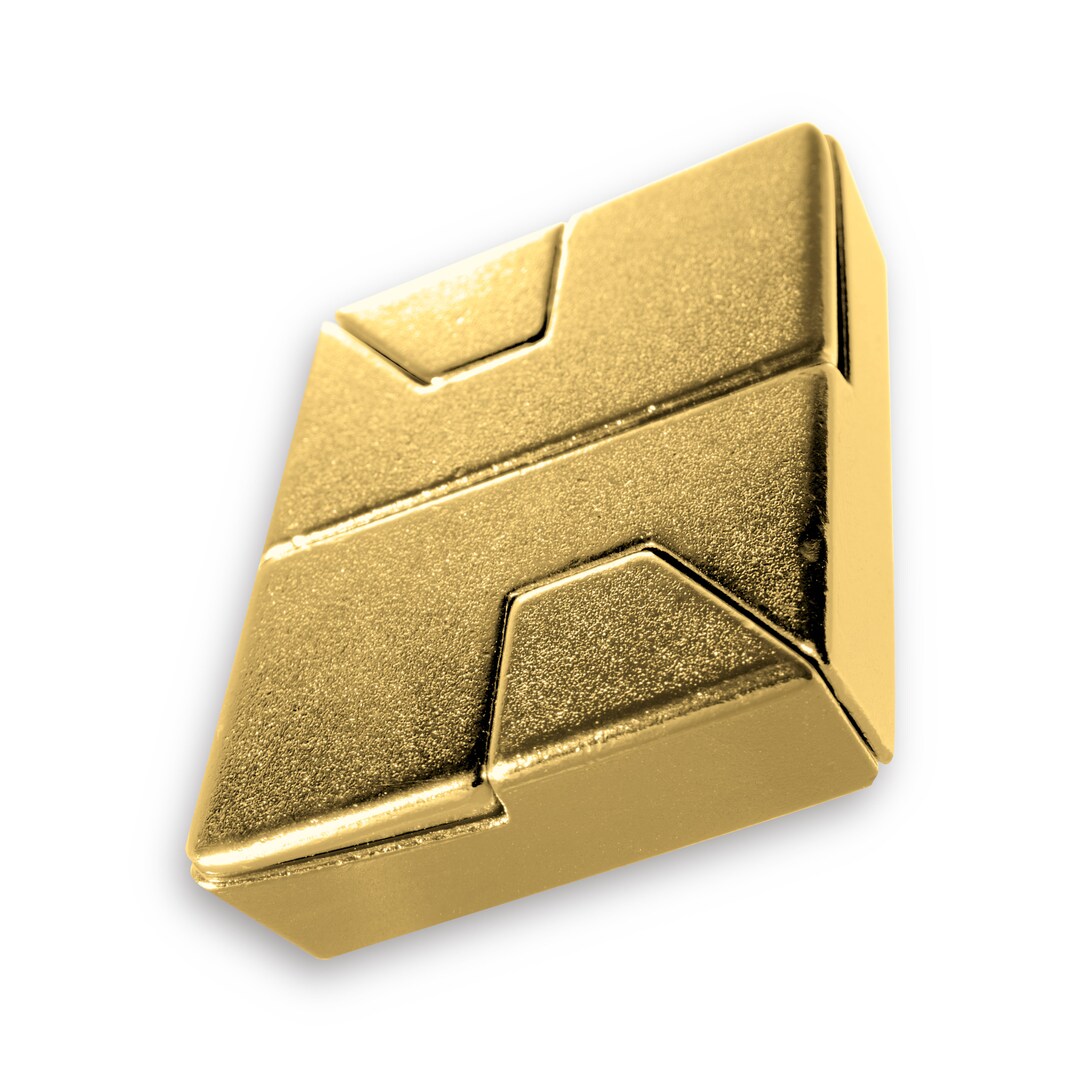 Hanayama Cast Diamond Crux Gold Metal Brain Teaser Puzzle, Huzzle 40th ...