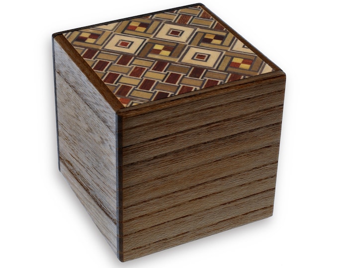 Japanese Puzzle Box 2 Sun Cube 4 Step Drawer Koyosegi, Walnut, Wood ...