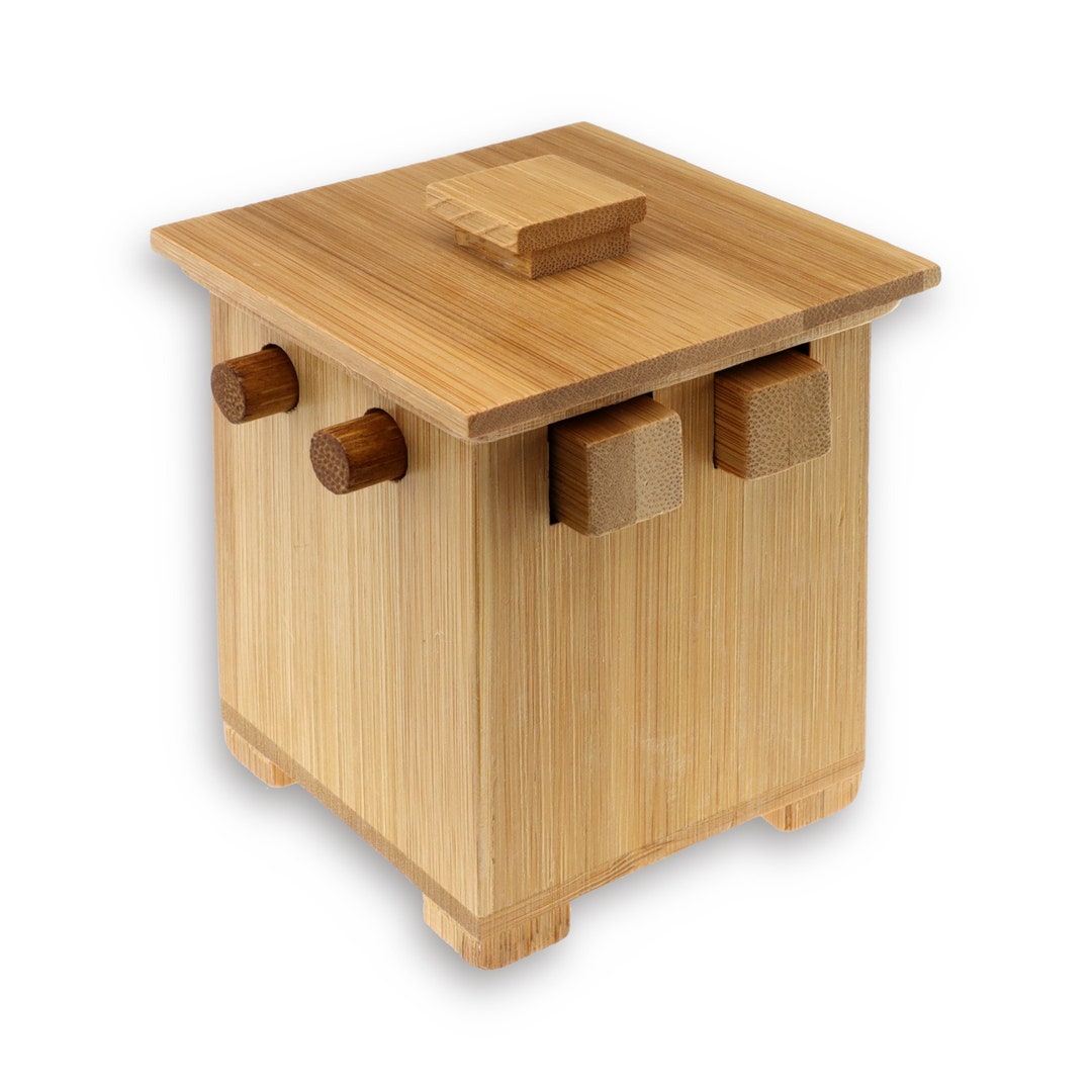 Pandoras Box Brain Teaser Puzzle Box, 3D Wooden Bamboo Puzzle Box, Mind ...