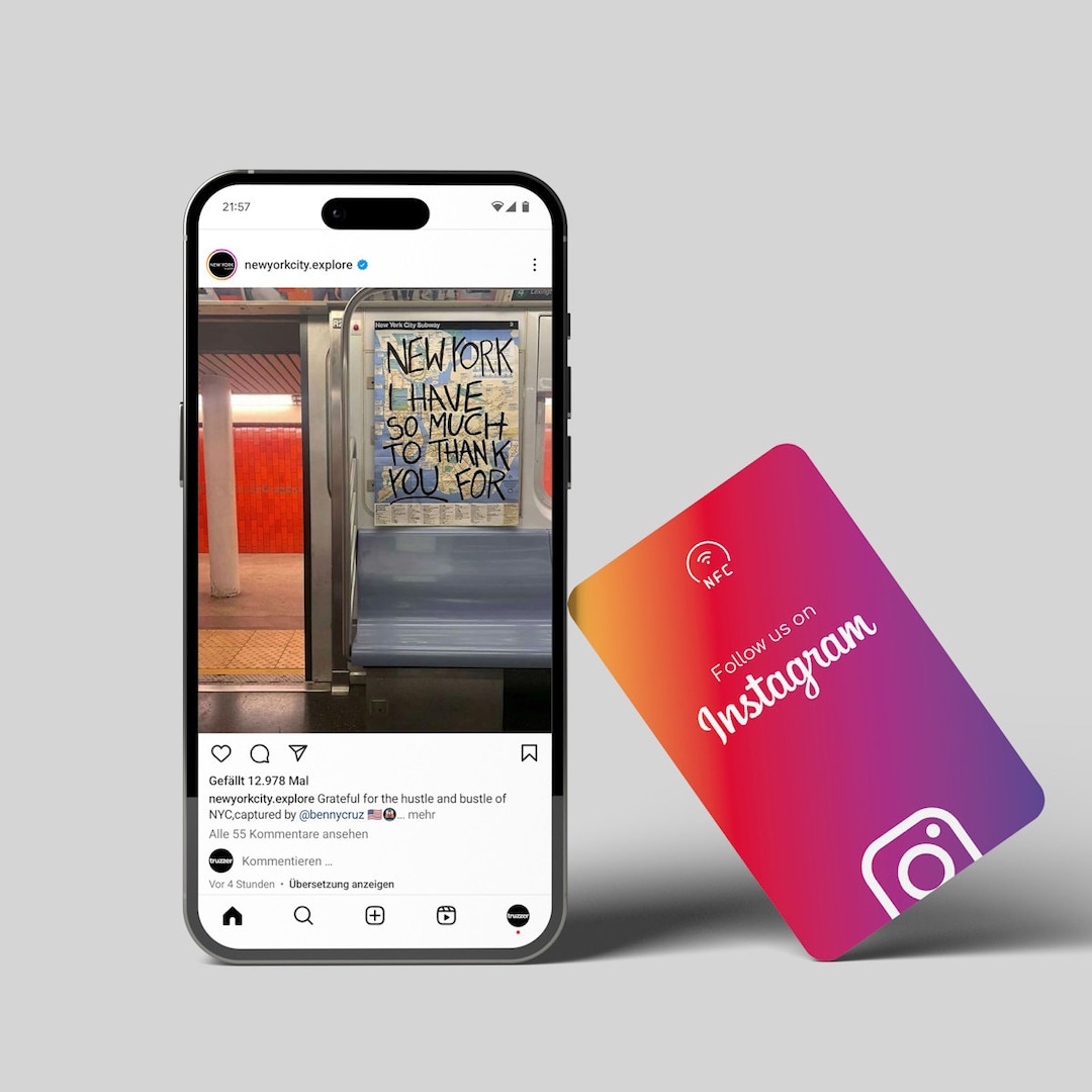 Smart Instagram NFC Business Card | Tap & Follow Card | Digital Profile ...