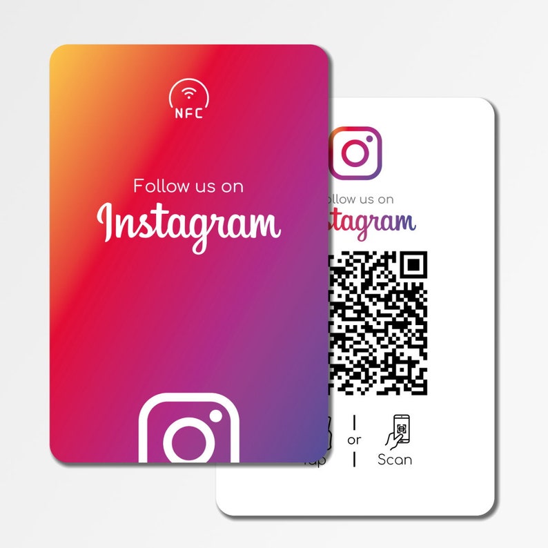 Smart Instagram NFC Business Card | Tap & Follow Card | Digital Profile ...