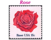 TEN 18c Rose Flower Stamp Vintage Unused Postage Stamp | Etsy
