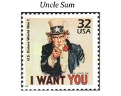 Five 32c UNCLE SAM Stamps .. Unused US Postage Stamps .. I - Etsy