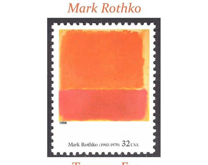 FIVE 32c Mark Rothko Painting Stamp .. Vintage Unused US Postage Stamps ...