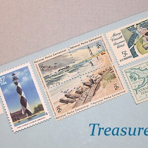 Beach FUN .. Unused Vintage US Postage Stamps .. Enough to Mail 10 ...