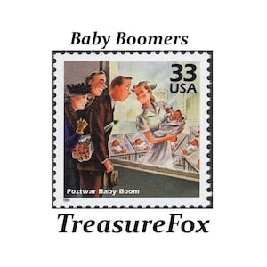 Five 33c Baby Boomers Stamps .. Unused US Postage Stamps .. 1940-1960 ...