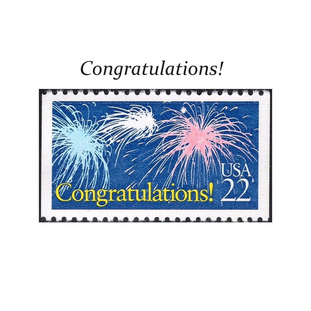 Five 22c Congratulations Stamp | Unused US Postage Stamps | Pack of 5 ...