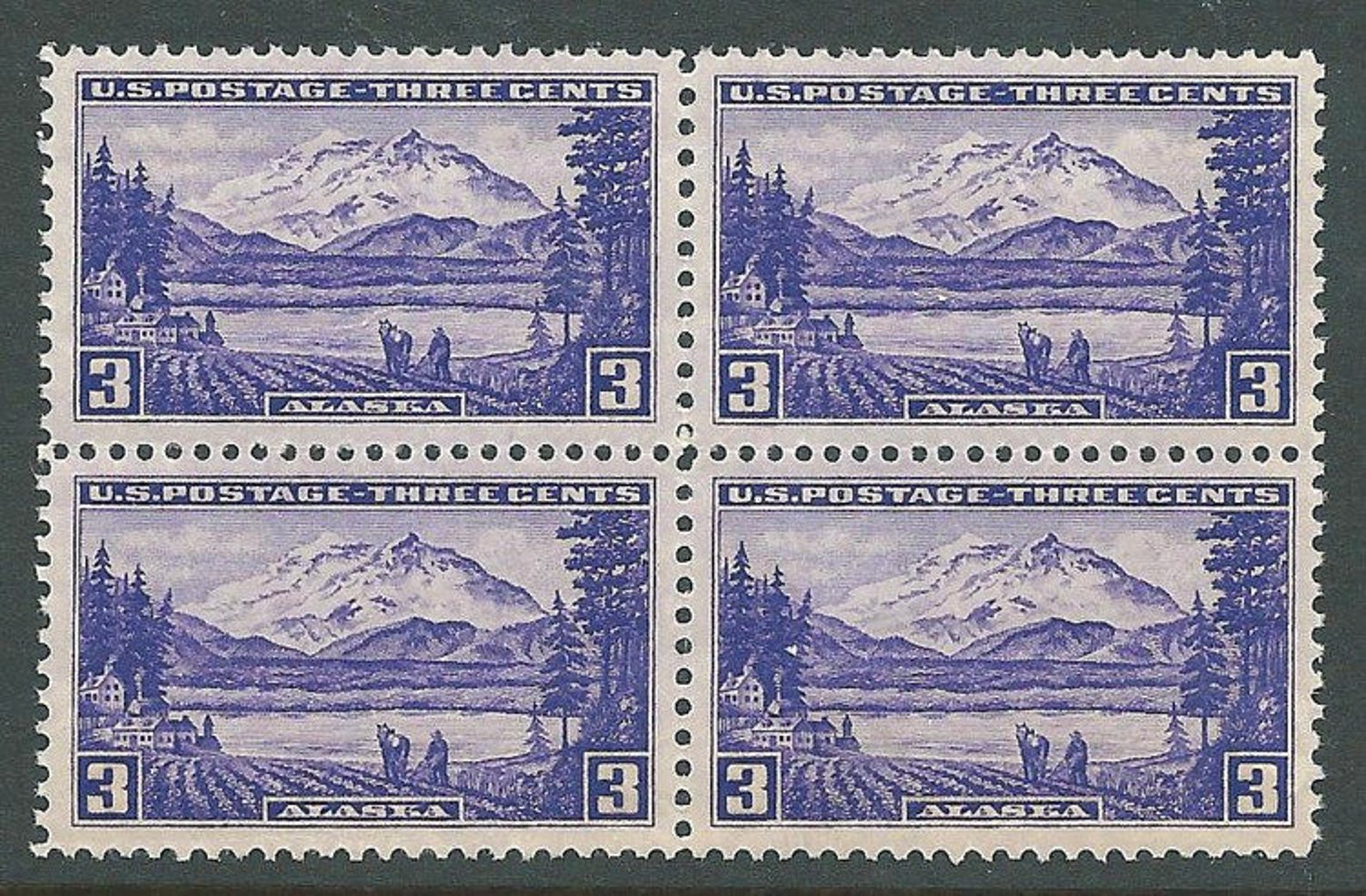 Pack of 10 .. 3c Alaska Stamp of 1937 .. 10 Vintage Unused US | Etsy