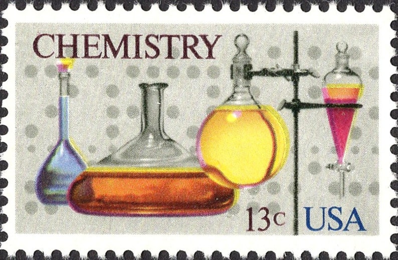 13c Chemistry Stamps Vintage Unused Postage Stamp Pack of | Etsy