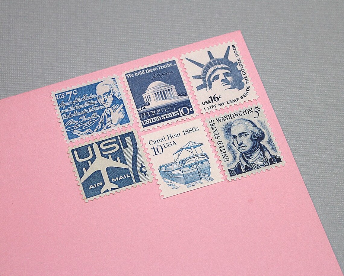 Little BLUE Stamps Unused Vintage Postage Stamps Enough to - Etsy