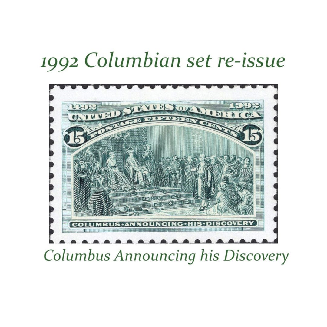 Five 15c Columbus Announcing His Discovery Stamp .. Vintage Unused US ...