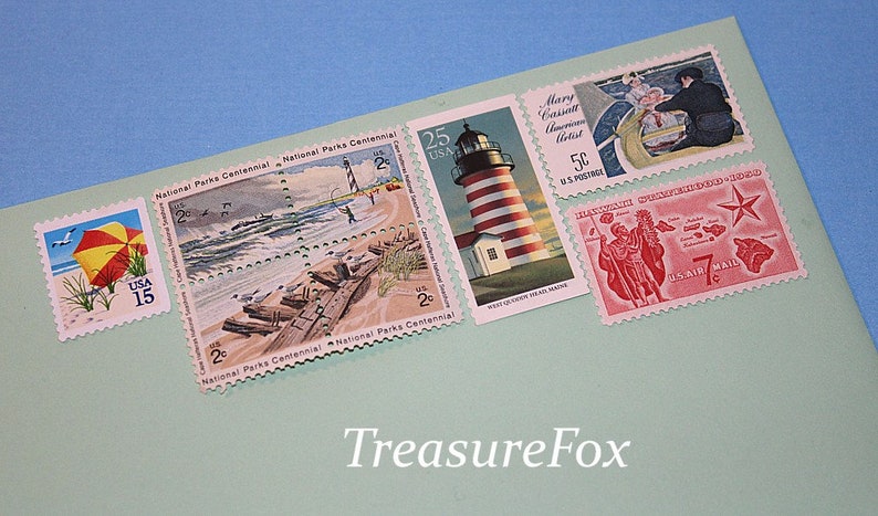 Beach FUN .. Unused Vintage US Postage Stamps .. Enough to - Etsy