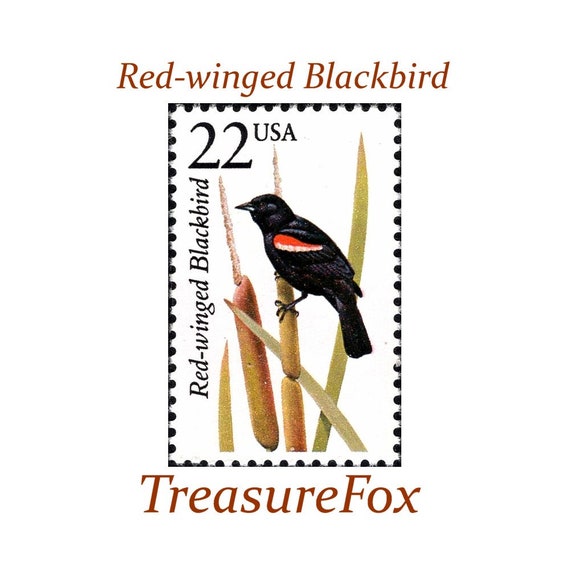 Five 22c Red-winged Blackbird Stamp Unused US Postage Stamps | Etsy