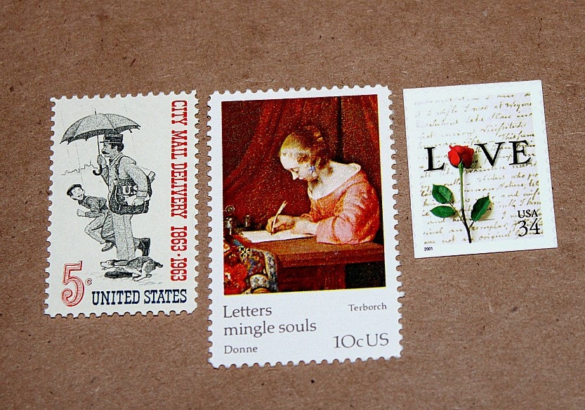 LOVE LETTERS in the Mail .. Unused Vintage US Postage Stamps - Etsy