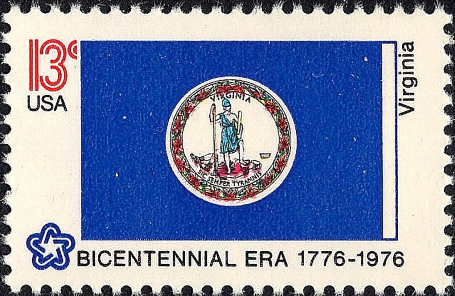 TEN 13c VIRGINIA State Flag Stamp Vintage Unused US Postage - Etsy