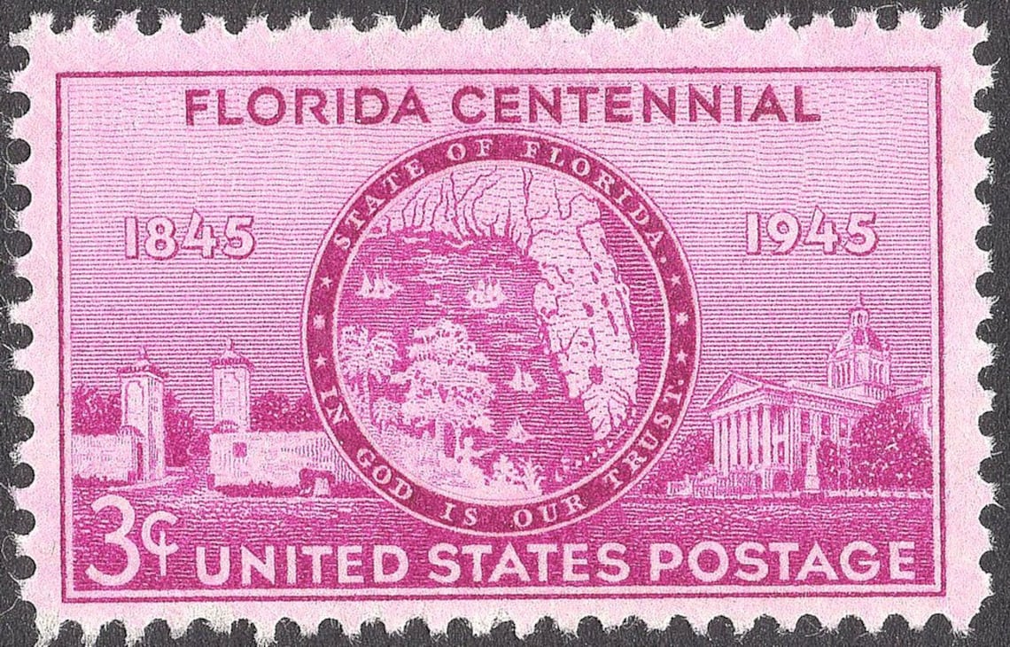 3c Florida Statehood Stamp .. Unused US Postage Stamps .. Pack | Etsy
