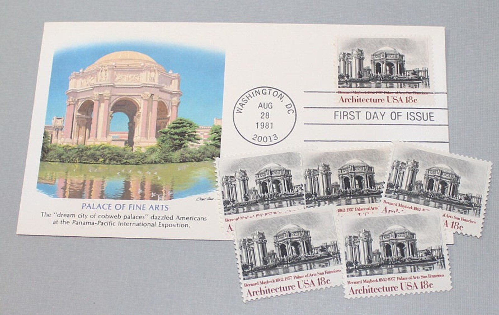 18c Palace of the Arts San Francisco .. Pack of 5 Stamps .. - Etsy