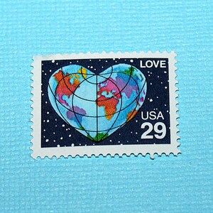 LOVE Stamp 29c Heart Shaped EARTH .. Set of 50 .. Unused Vintage ...