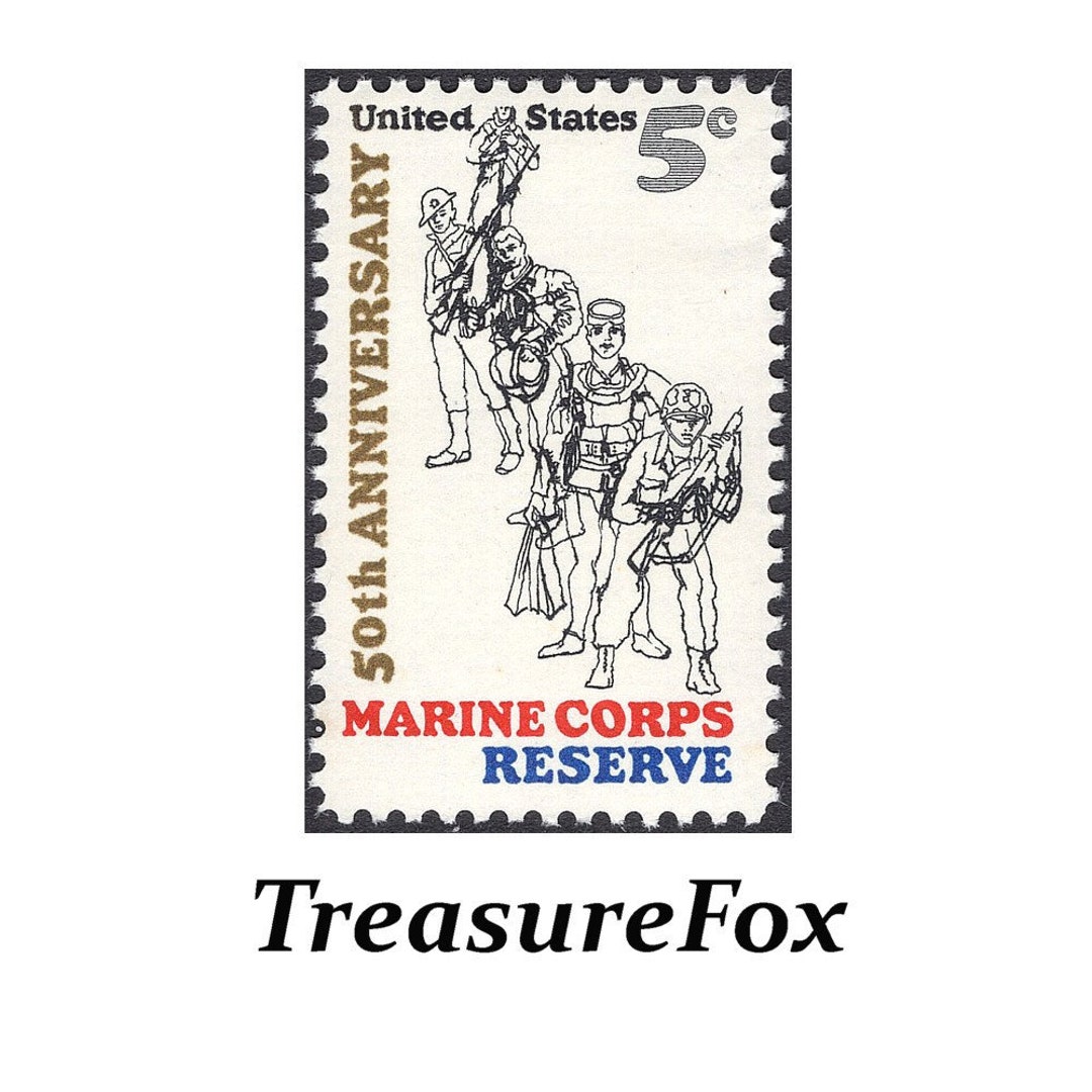 TWENTY 5c Marine Corps Reserve Stamps .. Vintage Unused Postage Stamps ...