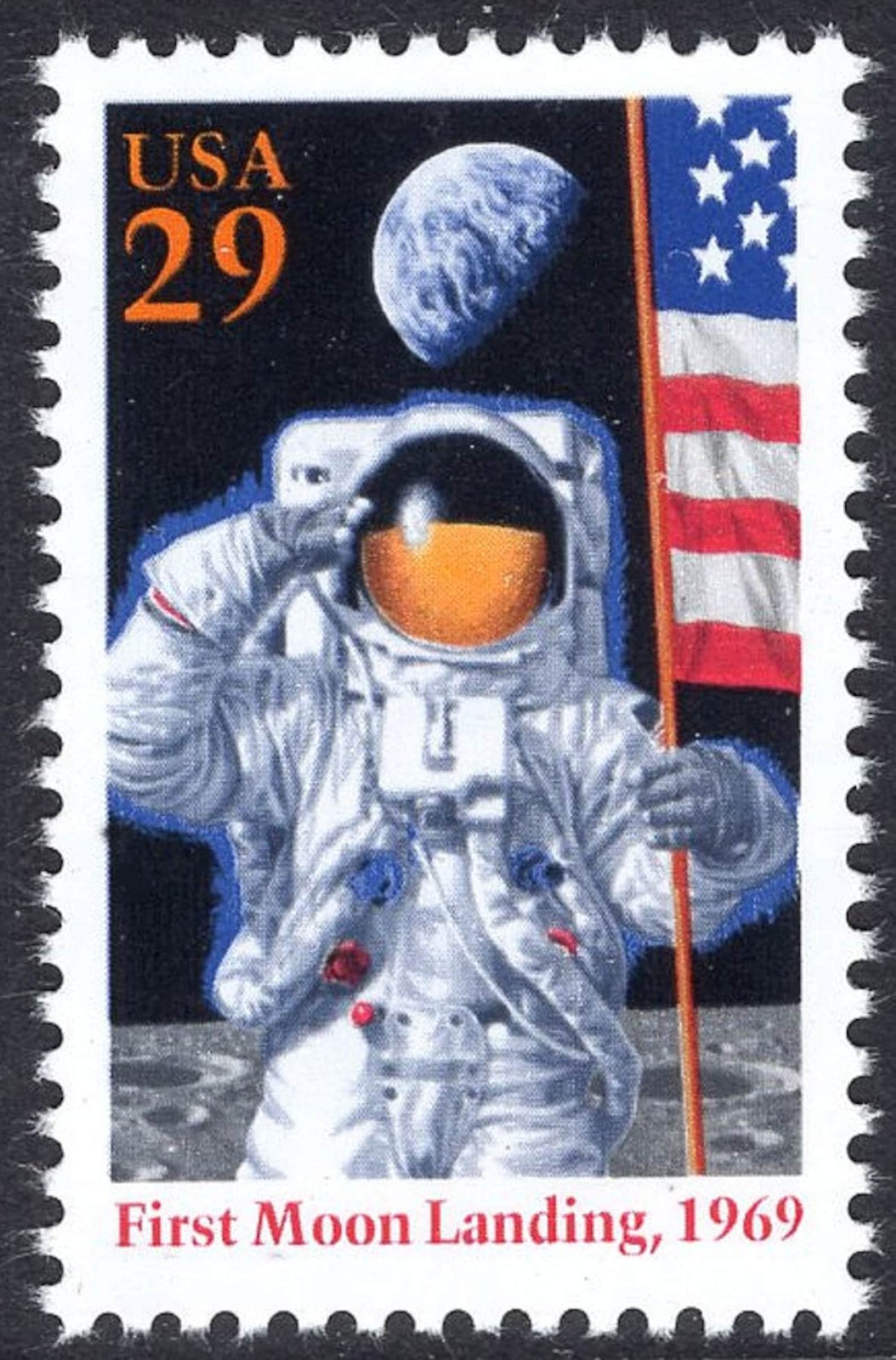 TEN 29c Moon Landing 25th Anniversary Stamp .. Vintage Unused | Etsy
