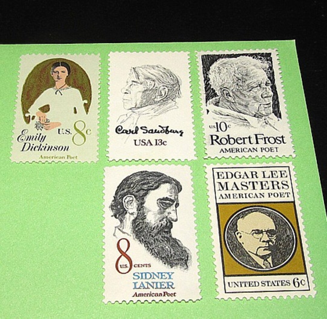 POETS | Unused Vintage Postage Stamps | Mail 5 Letters | 55 Cents ...
