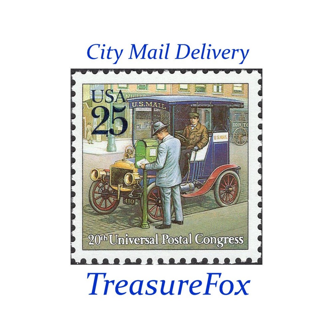 FIVE 25c City Mail Delivery Stamp .. Vintage Unused US Postage Stamps ...