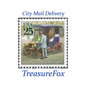 FIVE 25c City Mail Delivery Stamp .. Vintage Unused US Postage Stamps ...