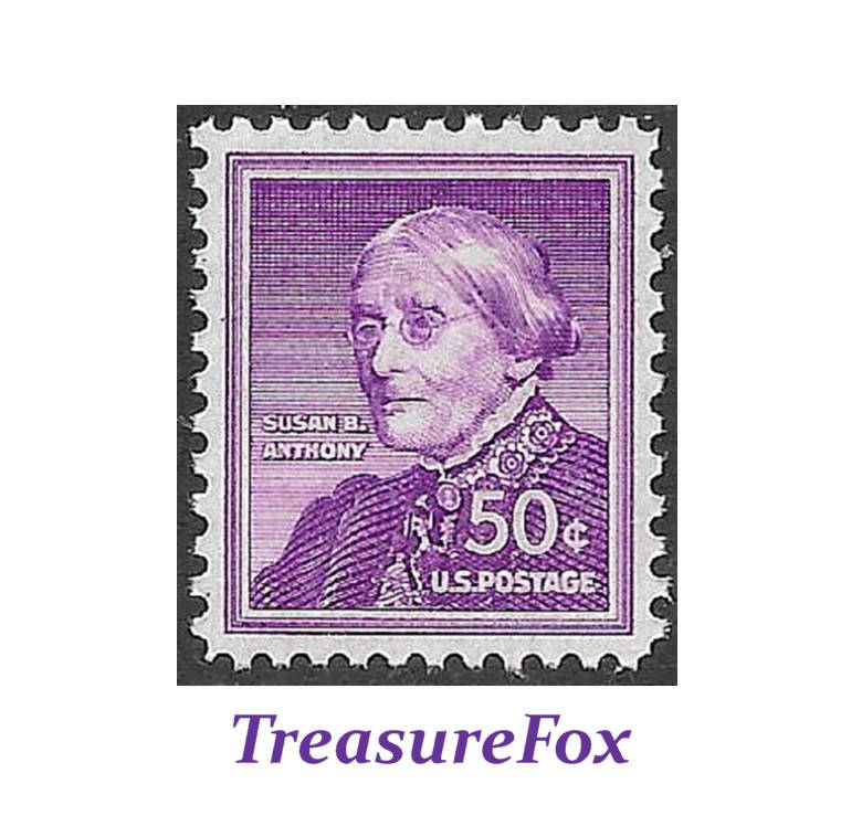 Pack of 5 Stamps .. 50c SUSAN B. ANTHONY Stamp Issued 1955 .. Vintage ...