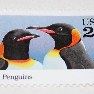 TEN 29c King Penguin Postage Stamps .. Unused US Postage Stamps .. Zoo ...
