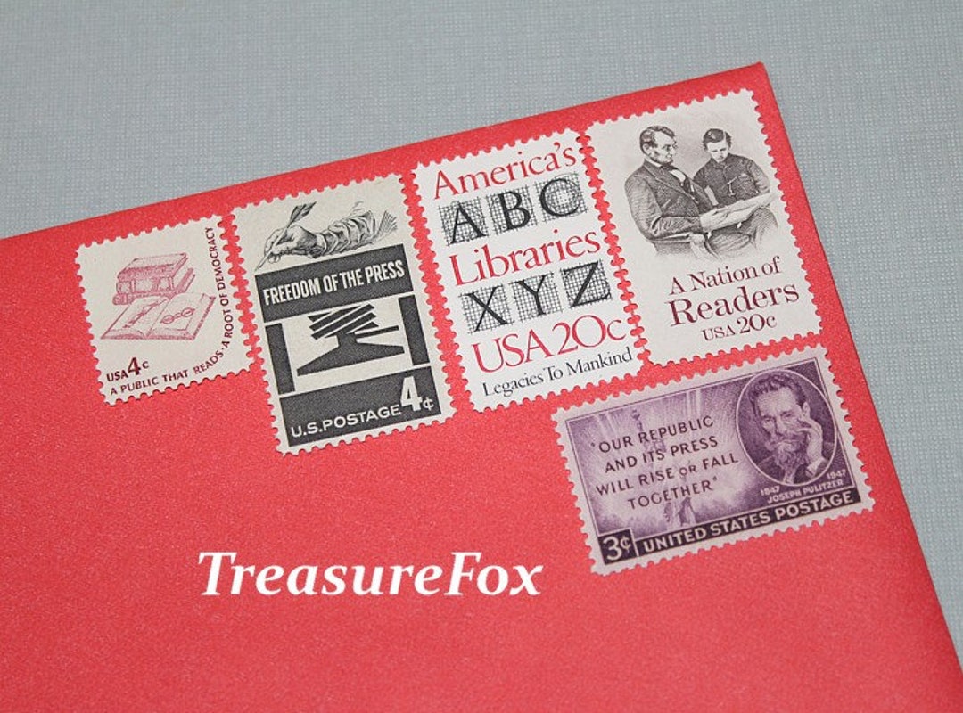 Books, Reading and Libraries | Unused Vintage US Postage Stamps | Mail ...