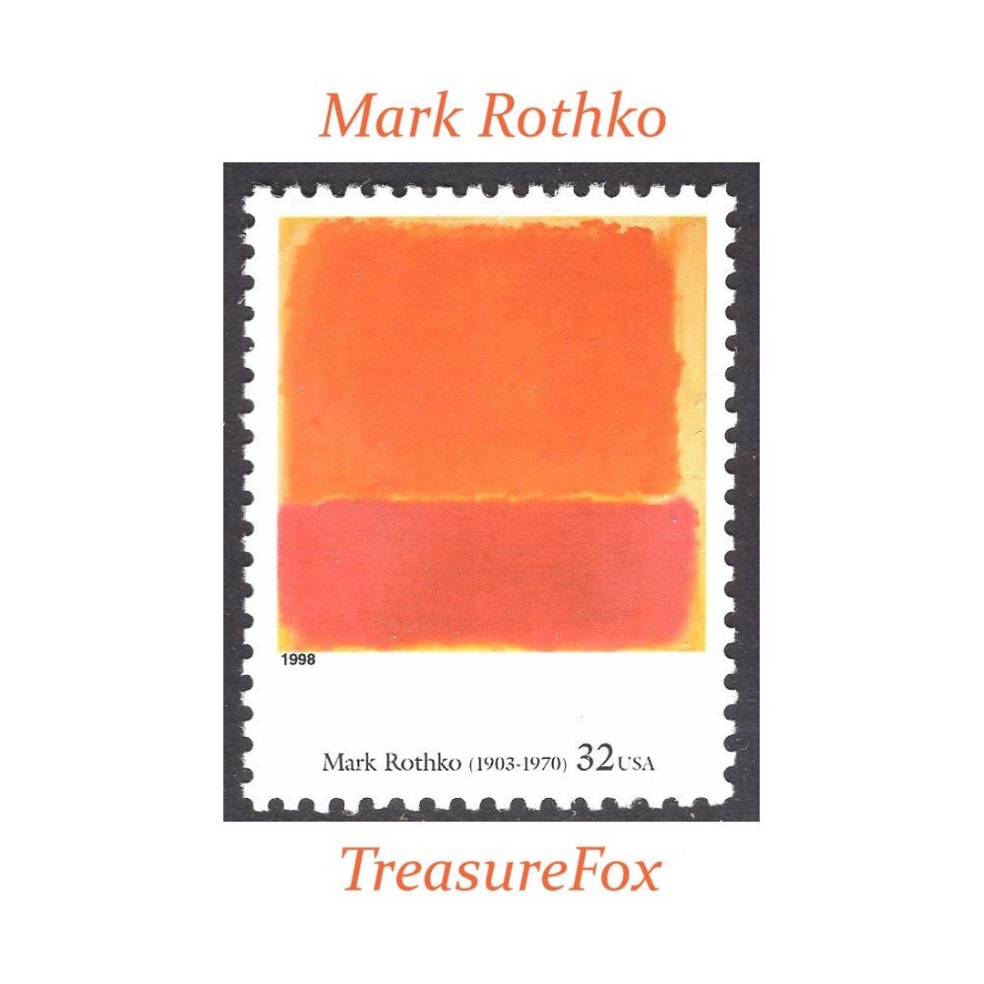 FIVE 32c Mark Rothko Painting Stamp .. Vintage Unused US Postage Stamps ...