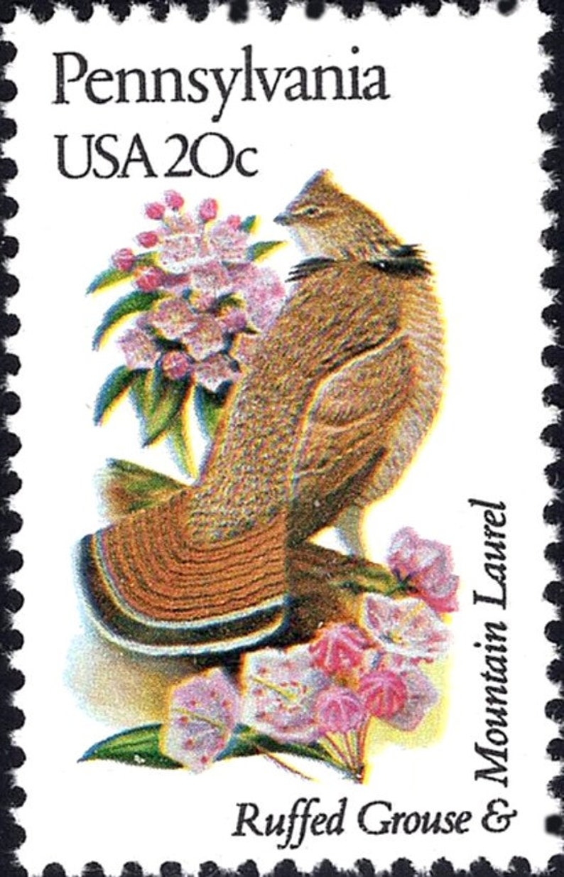 Five 20c PENNSYLVANIA State Bird and Flower Stamps Vintage | Etsy
