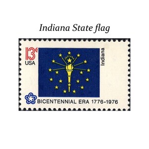 TEN 13c Indiana State Flag Stamp | Vintage Unused US Postage Stamps ...