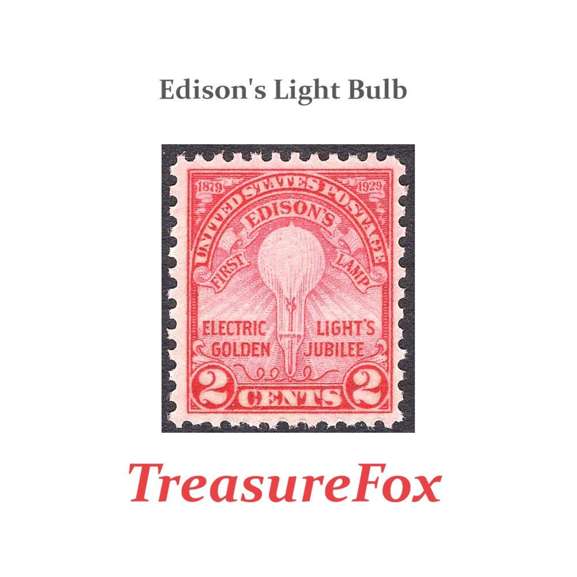 2c Edison Light Bulb Stamp of 1929 .. Pack of 5 .. Vintage Unused US ...