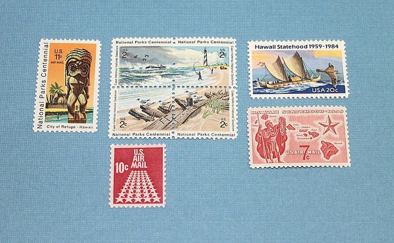 Aloha HAWAII Too .. Unused Vintage US Postage Stamps Mail 10 - Etsy