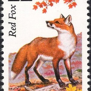 Five 22c Red Fox Stamp .. Unused US Postage Stamps .. Pack of 5 Stamps ...