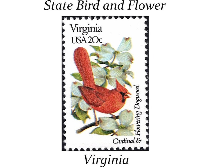 Five 20c VIRGINIA State Bird and Flower Stamps | Vintage Unused US ...