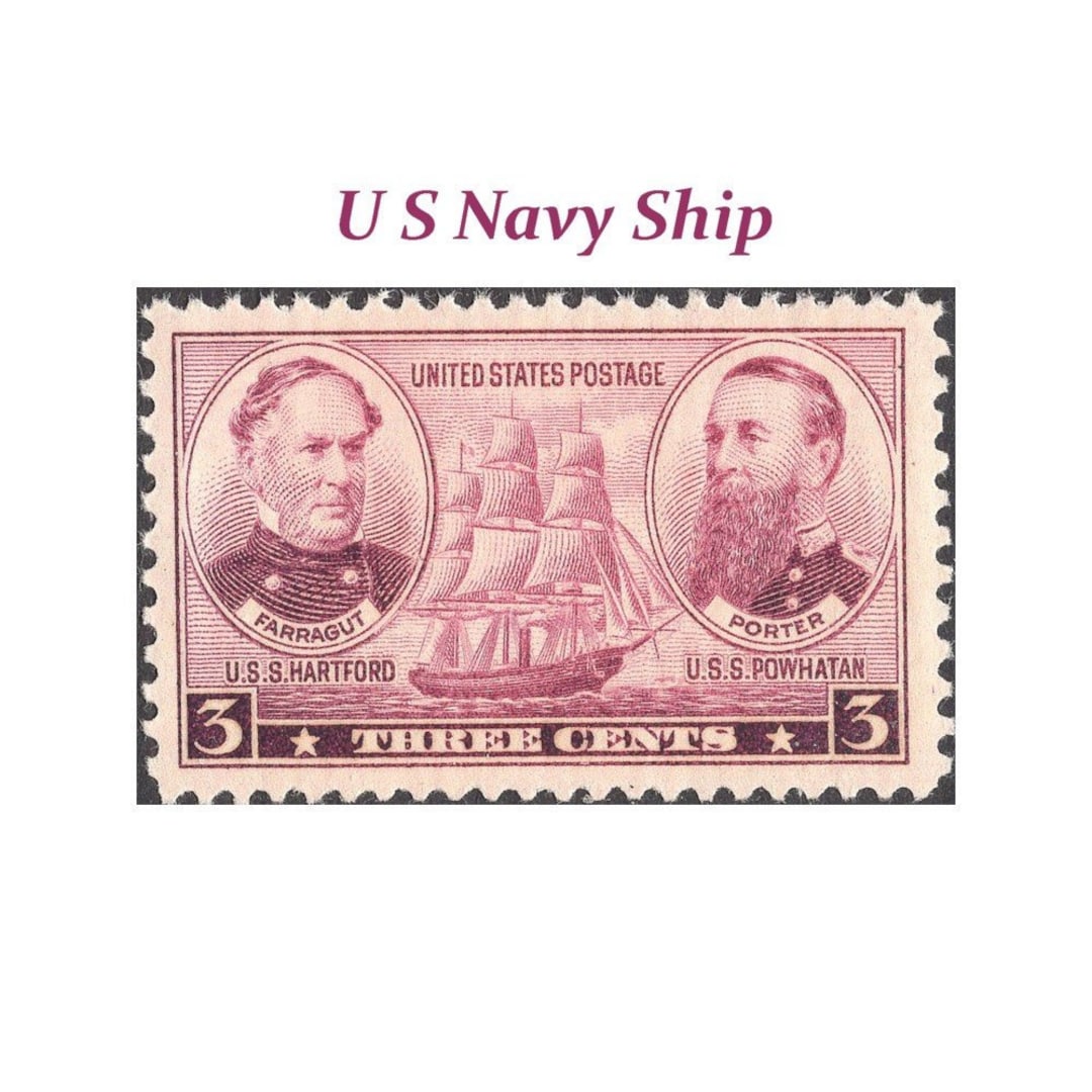3c US Navy Ship Stamp .. Unused US Postage Stamps .. Pack of 10 Stamps ...