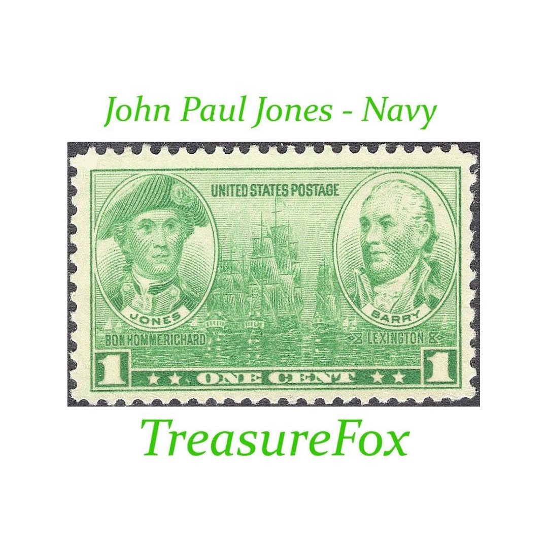 TEN 1c John Paul Jones-navy Stamp .. Vintage Unused US Postage Stamps ...