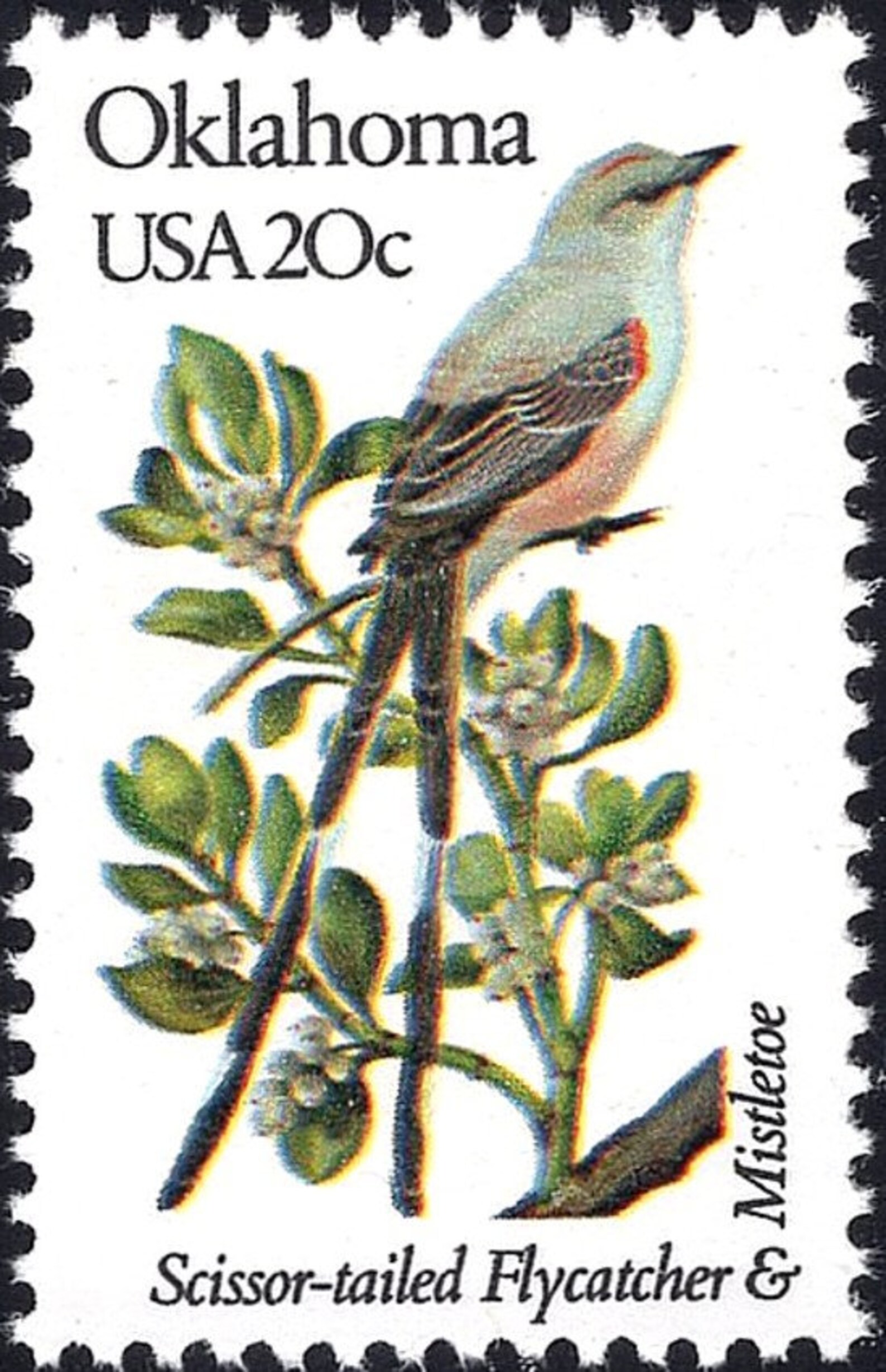 Five 20c OKLAHOMA State Bird and Flower Stamps Vintage - Etsy