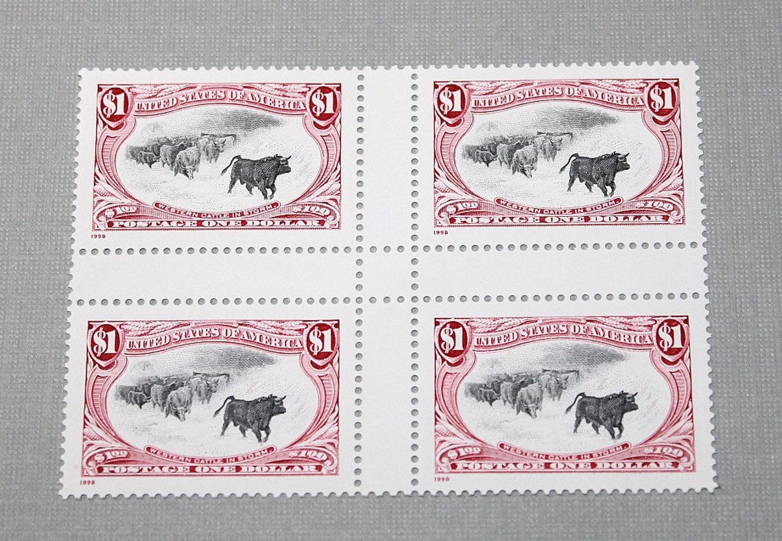 FIVE 1-dollar Cattle Stamps Pack of 5 Vintage Unused Postage | Etsy