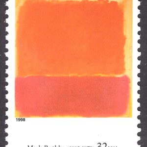 FIVE 32c Mark Rothko Painting Stamp .. Vintage Unused US Postage Stamps ...
