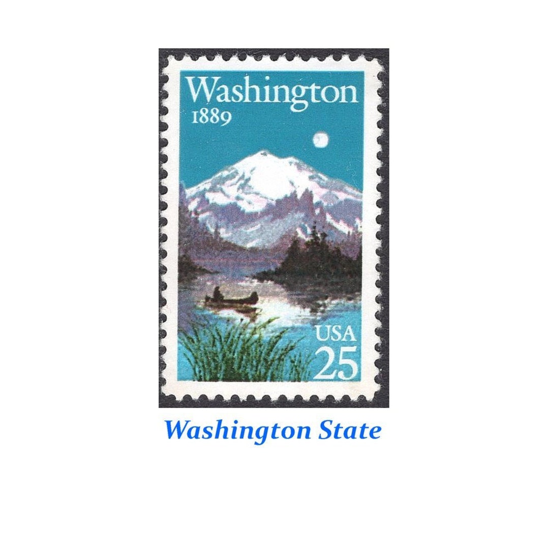 25c Washington Statehood Stamp | Vintage Unused Postage Stamp | Pack of ...