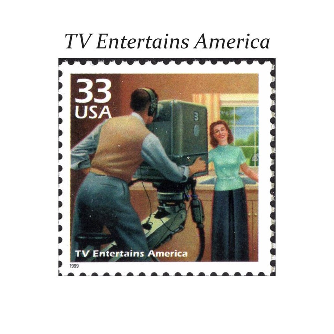 Five 33c TV Entertains America Stamp | Unused US Postage Stamps | 1940s ...