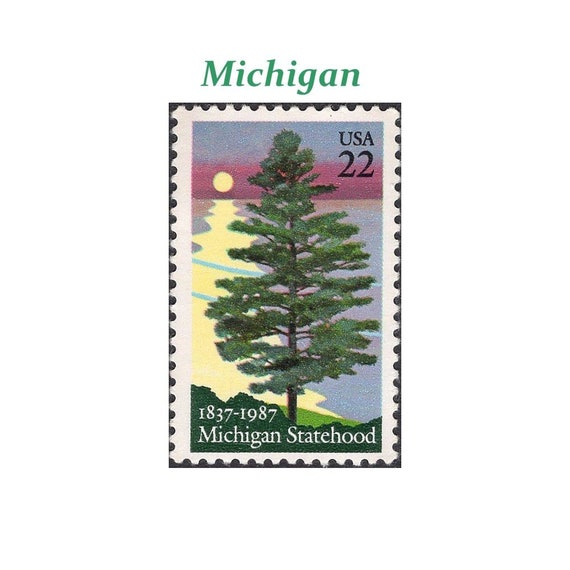 22c MICHIGAN Statehood Stamp Vintage Unused US Postage Stamp | Etsy