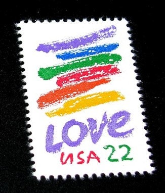 22 Cent RAINBOW LOVE Stamp .. Set of 50 .. Unused Vintage US Postage ...