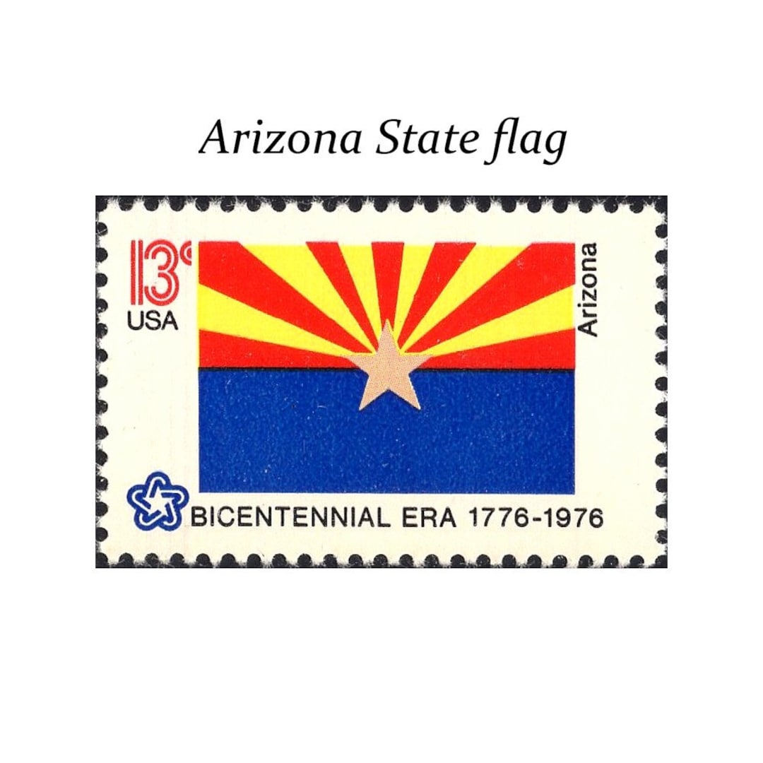 TEN 13c Arizona State Flag Stamp | Vintage Unused US Postage Stamps ...